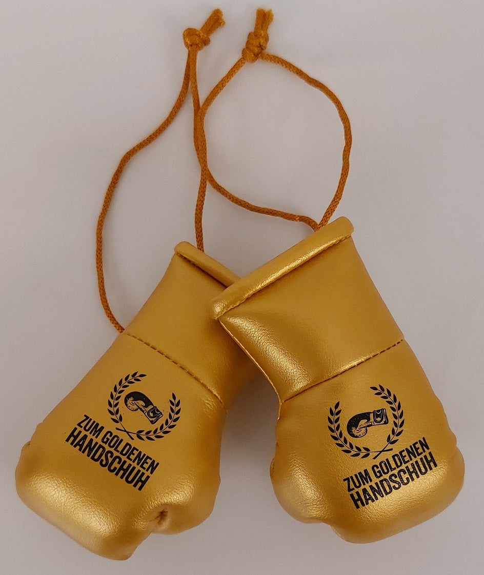 Goldene Boxhandschuhe mit Logo bedruckt - zum Aufhängen! – Zum Goldenen ...